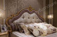 2015 New Design Dubai Furniture Classic Gold Hand Carved King Bed FB-168