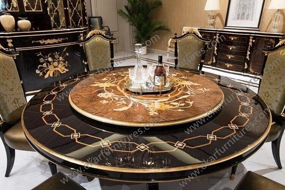 Classic Style Dining Room Table Round Pedestal Dining Table Marble wood TN-005