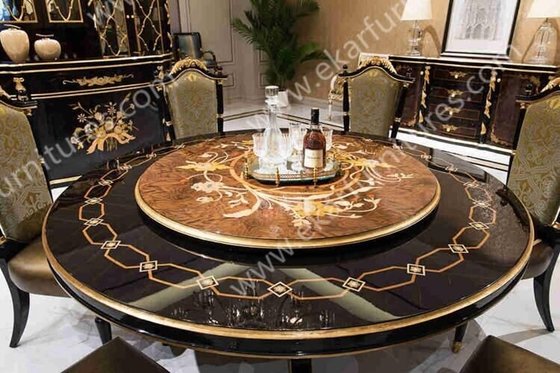  wholesale Italy antique wooden round rotating dining table TN-029N