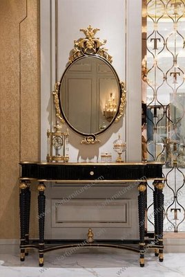 Empire style golden gilt console hallway console table and mirror TO-028