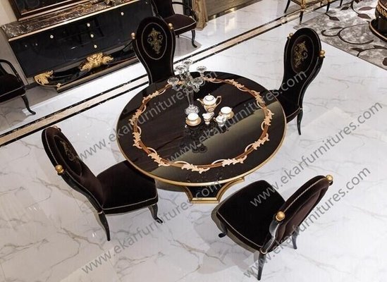 Classic Style Dining Room Table Round Pedestal Dining Table Marble wood TN-005