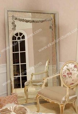 Floor Standing Wooden Frame Vintage Standing Mirror FG-105