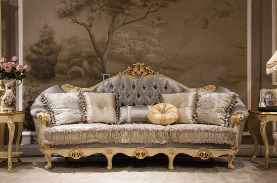 Set sofa Hot sale in furniture fair Classic Italian Style Sofa living room furniture FF138