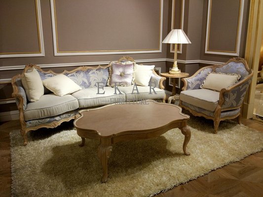 Normal Arabian Swedish Luxury Wood Fabric Sofa FF-129