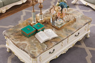 Marble Top Storage Living Room Wooden Coffee Table