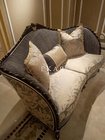 Carving Frame Royal Furniture Set Couch Wood And Fabric Sofa