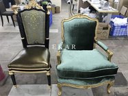 Fabric Leisure Antique Arm Wood Relaxing Chair