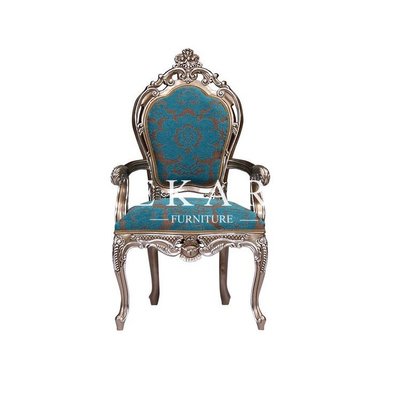 Upholstery Fabric Antique Armrest Luxury Velvet Tufted Dining Chair