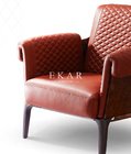 Living Room Modern Leather Arm Leisure Chair With Ottoman W006SF11A
