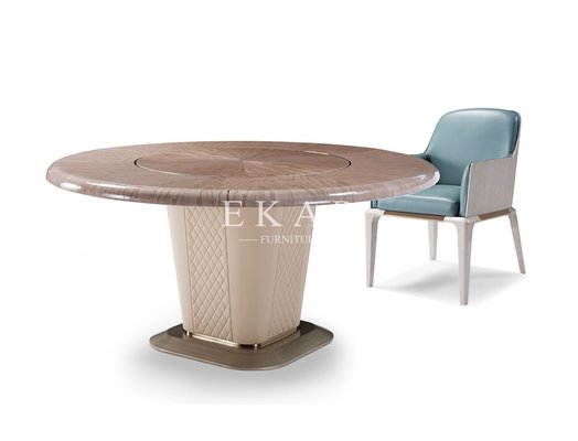 Metal Base Round Modern Luxury Dining Table W009D1R