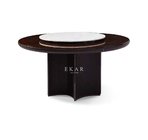 Black Contemporary Round Dining Table With Marble Turntable W006D1R