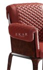 Red Leather Armchair Upholstered Dining Room Chair With Arm W006D5