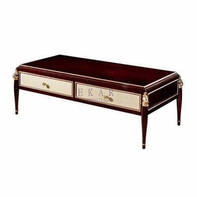 Antique Wood Veneer Table Top Living Room Center Luxury Coffee Table