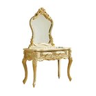 Antique Bedroom Mmakeup Table With Mirror Gold European Solid Wood Dressing Table