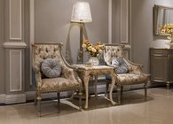 Royalty Leisure Chair High End Luxury Birch Wood Wooden Hall Chair Set