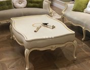 2019 New Design Antique Solid Wood With Fabric Elegant Luxury Coffee Table