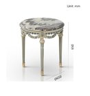 Corner Carved Wood Marble Top Coffee Antique End Table For Sofa