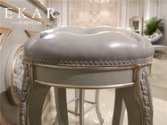 Luxury Classic Wood Stool Leather Antique Bar High Chair