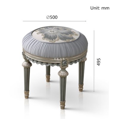 Aristo Party Beautiful bedroom Furniture Small Round Stool Wooden Fabric Dressing Chair