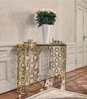 Deluxe European Stainless Steel Marble Top Hallway Console Table W003H8
