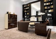 Modern Home Office Furniture High Gloss Veneer Bookcase Wooden